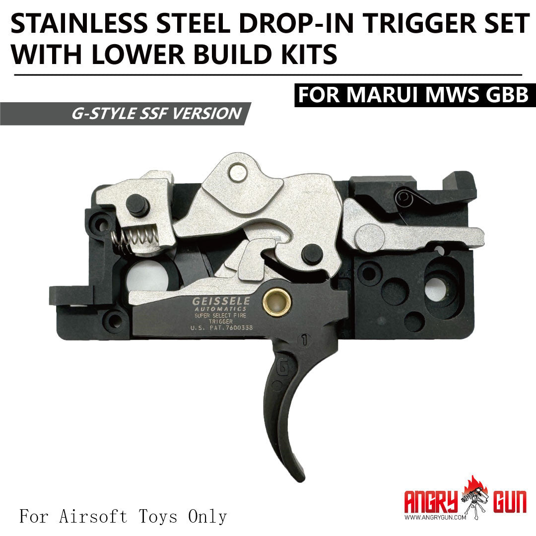 Angry Gun Stainless Drop-In Trigger Set for Marui MWS - G-Style SSF Ve ...