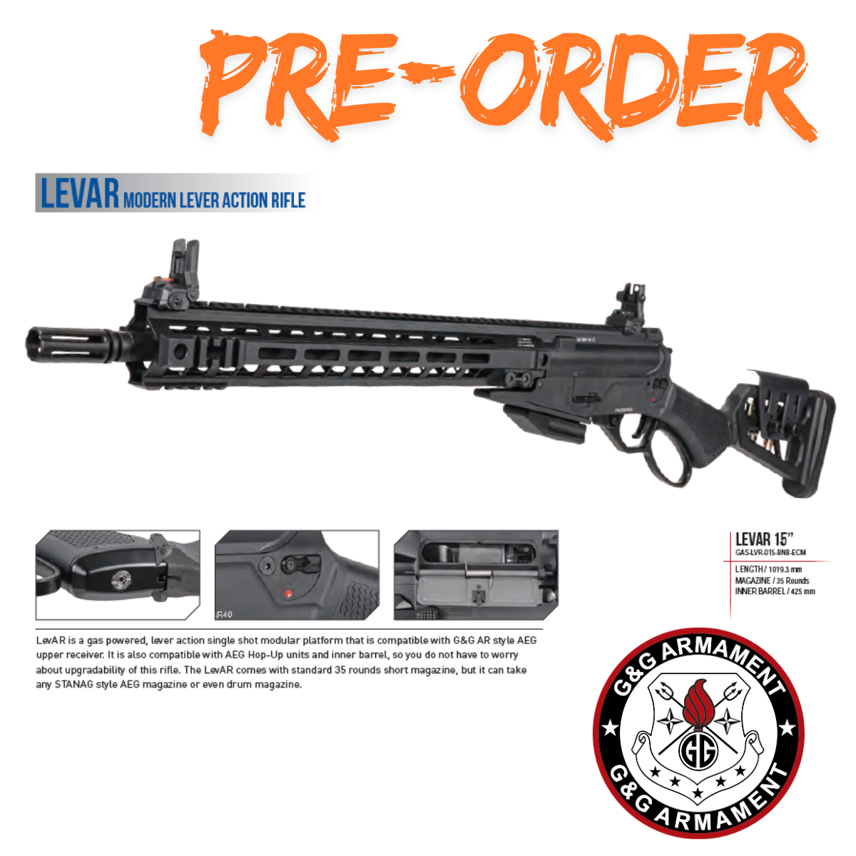 *PRE-ORDER DEPOSIT* - G&G LevAR 15" Lever Action Rifle — AirsoftEire