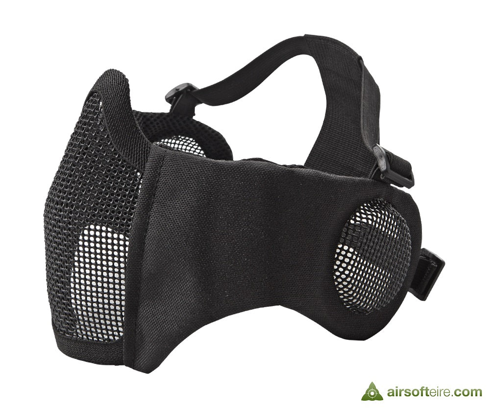 ASG Mesh Half Face Mask With Cheek Pads & Ear Protection - Black ...